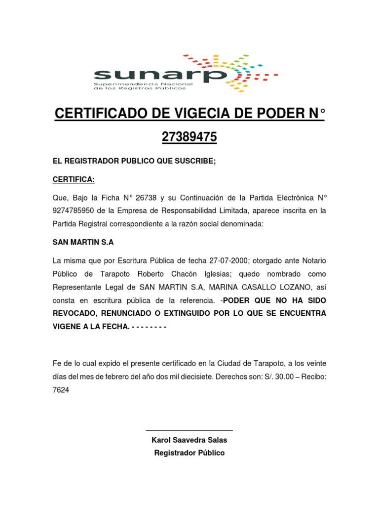 Vigencia de Poder | PDF