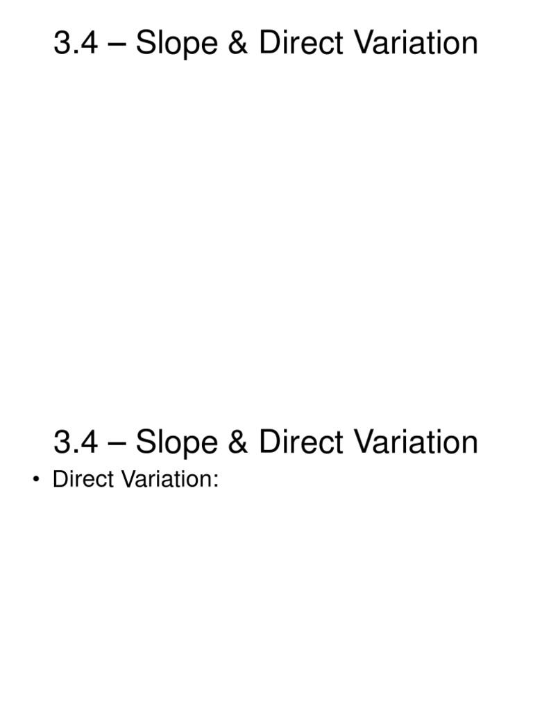 3.4 - Slope & Direct Variation | PDF | Applied Mathematics ...