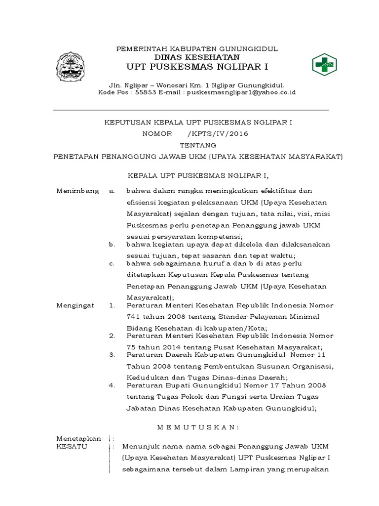 5.1.1 Ep 2 SK Penetapan PJ Program | PDF