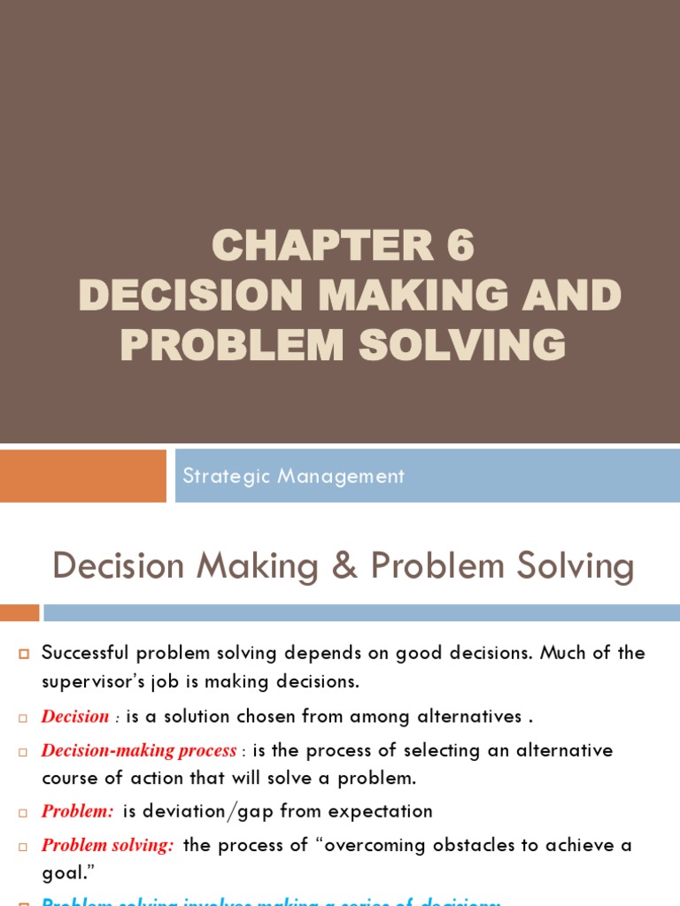 A Guide to Rational Decision Making and Problem Solving: Defining ...