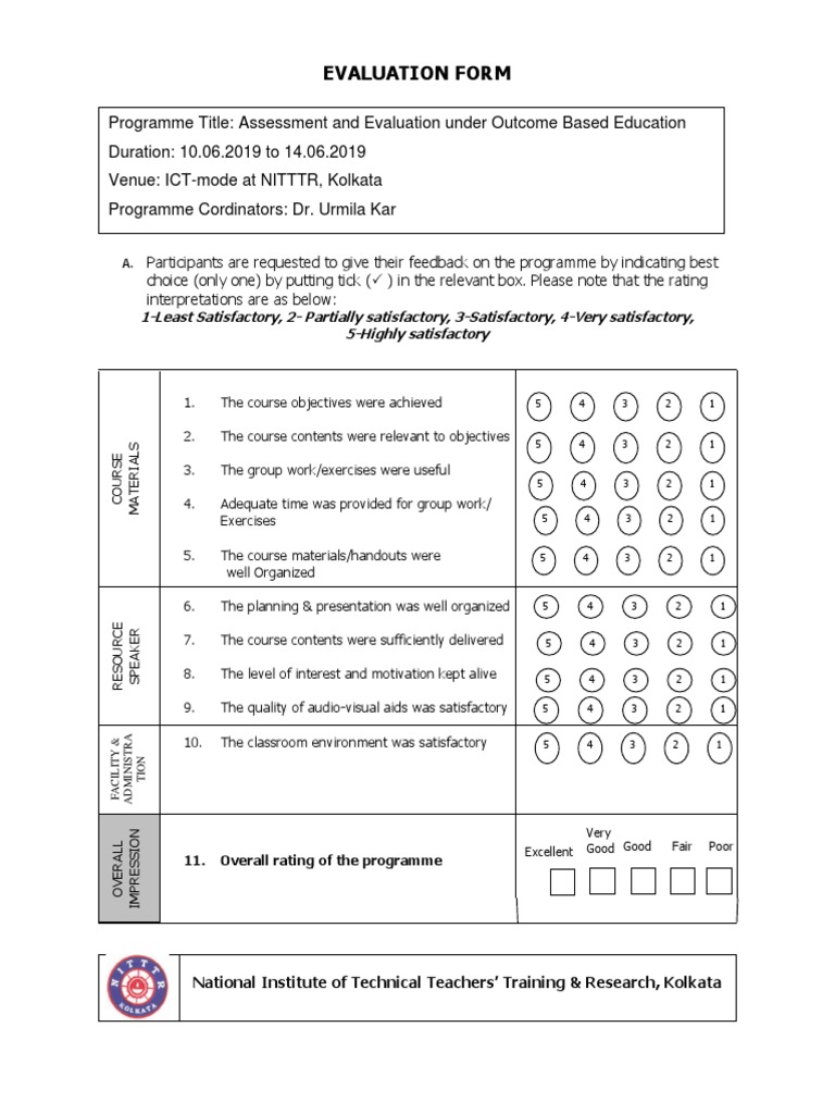 Evaluation Form Ict 2019 | PDF | Educational Technology | Applied ...