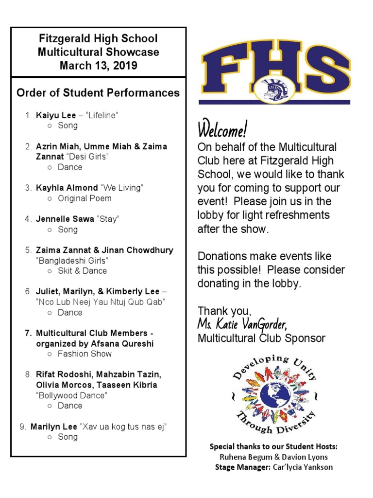 2019 Multicultural Showcase Program | PDF