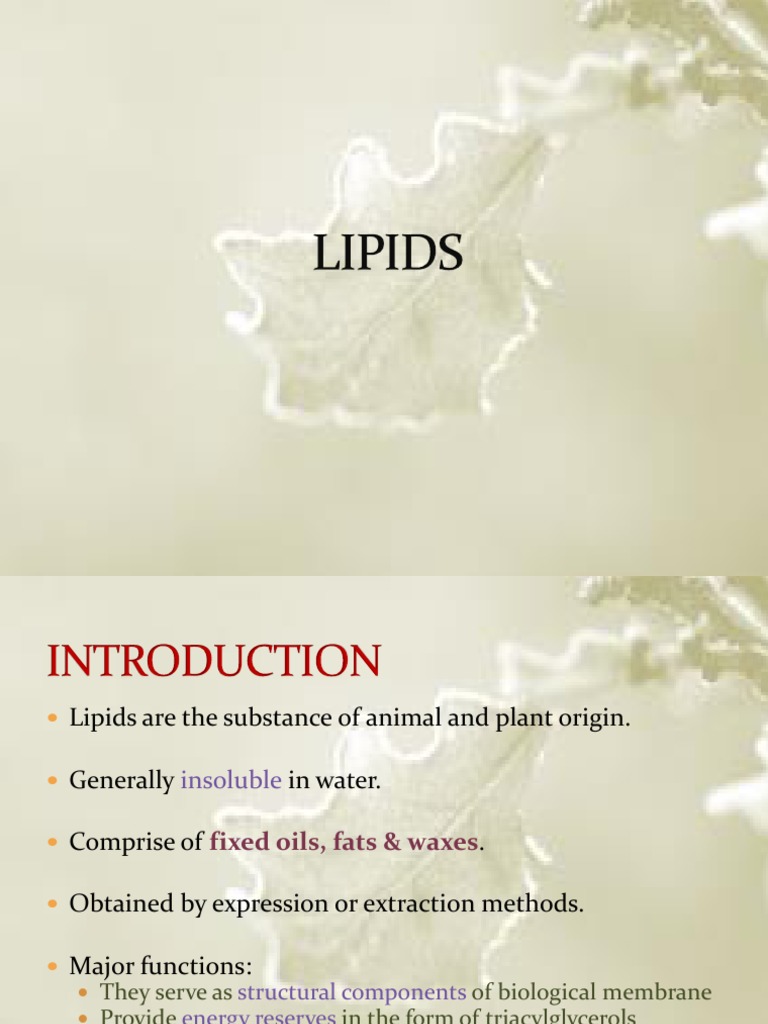 Lipids | PDF | Fat | Wax