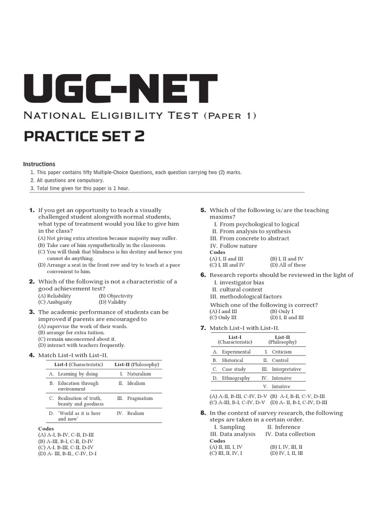 Arihant Ugc Net Practiceset 2 | PDF