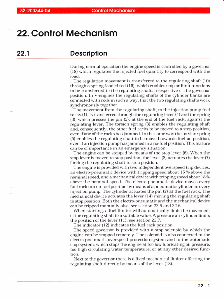 22 Control Mechanism | PDF | Cylinder (Engine) | Valve