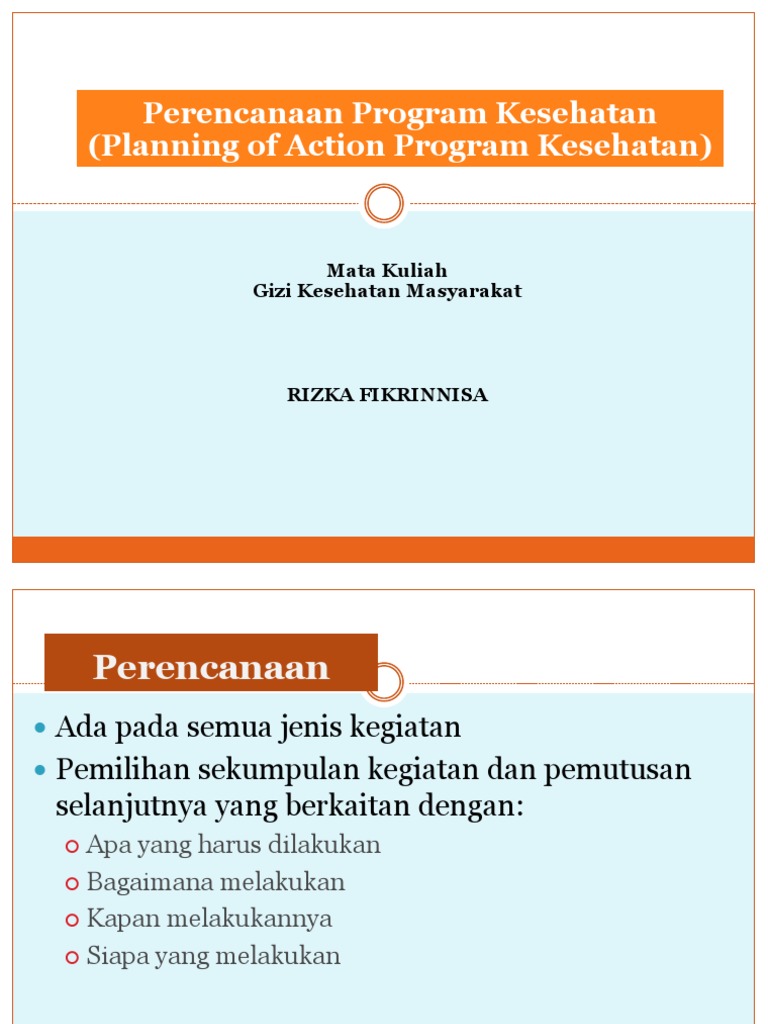 Perencanaan Program Kesehatan (POA) | PDF