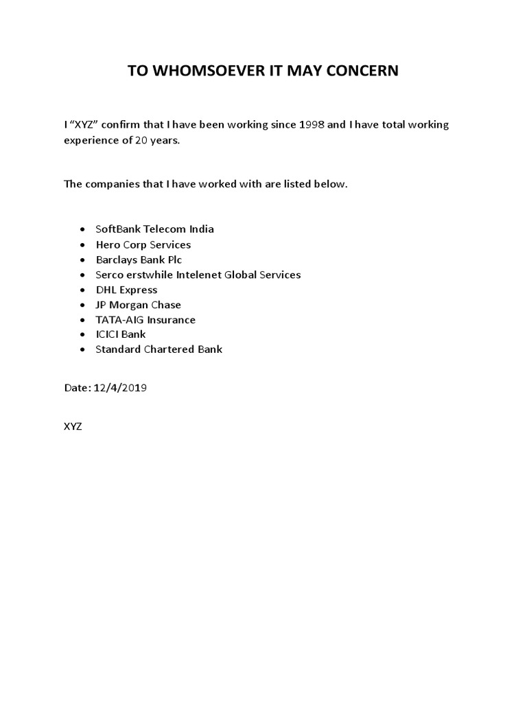 ICICI Bank Experience Confirmation Letter | PDF | Finance & Money ...