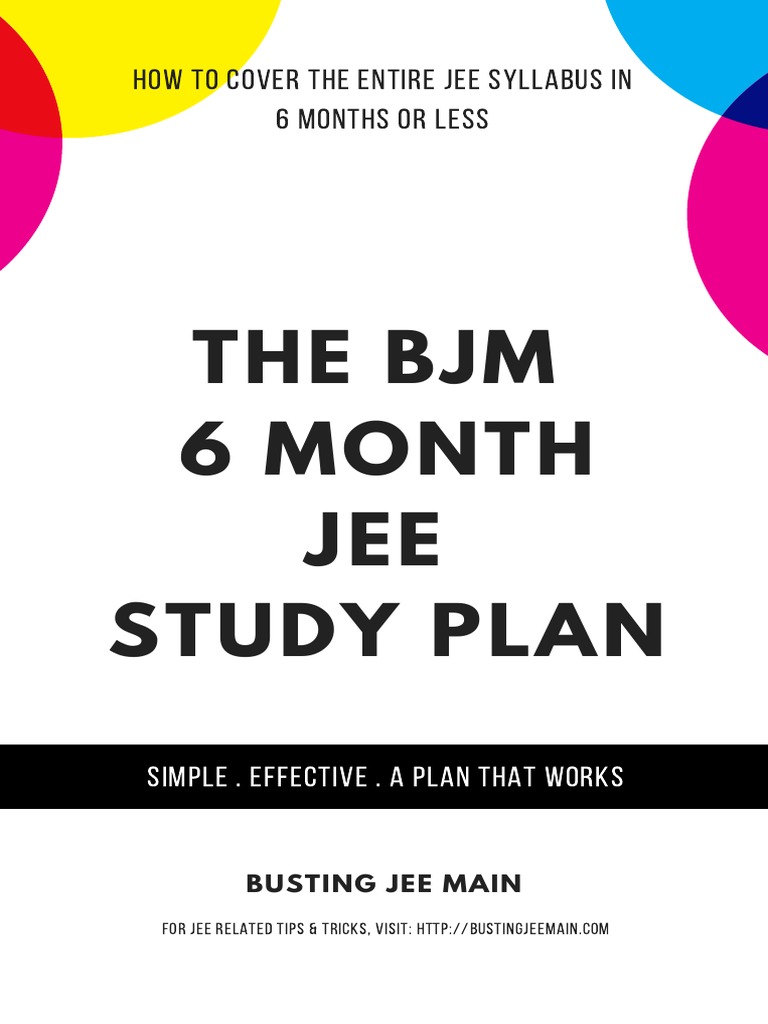 The BJM JEE Study Plan | PDF | Integral | Chemistry