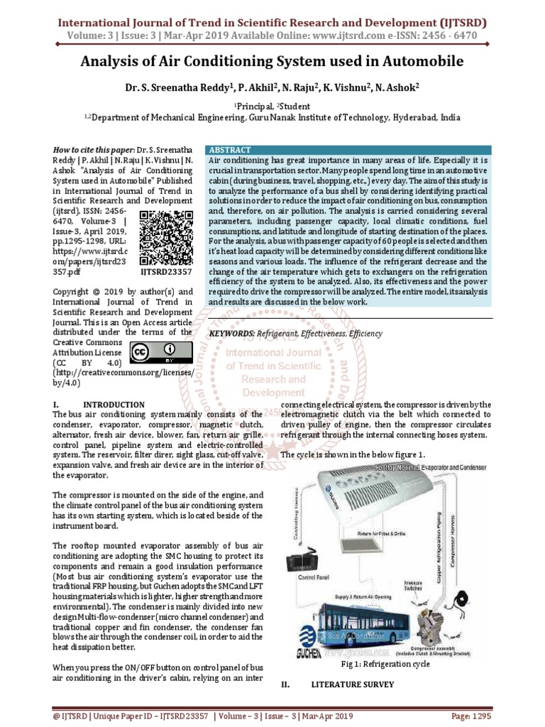 Analysis of Air Conditioning System Used in Automobile | PDF | Hvac ...