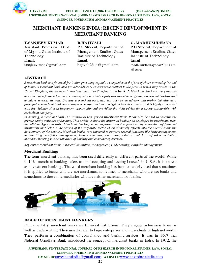 Merchant Banking India Recent Devlopnment in Merchant Banking 1 PDF ...