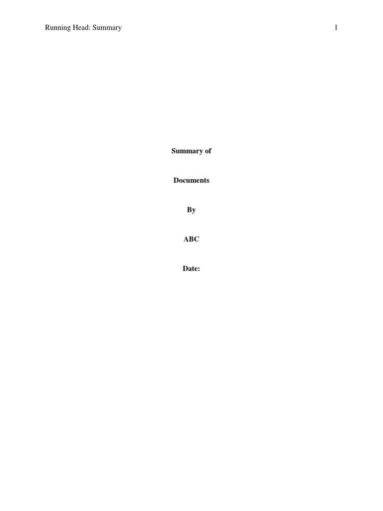 Running Head: Summary 1 | PDF | Aid Effectiveness | Aids