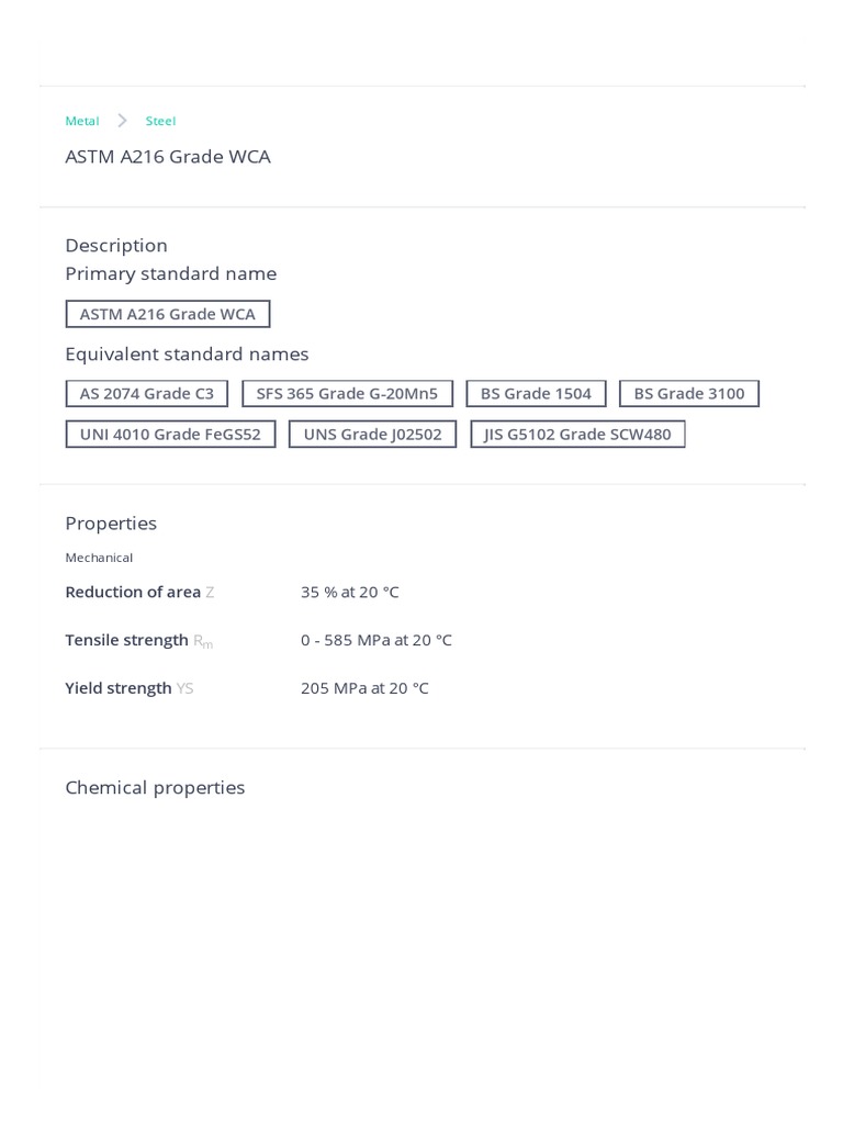 Minfm53015 Astm A216 Grade Wca | PDF | Technology & Engineering