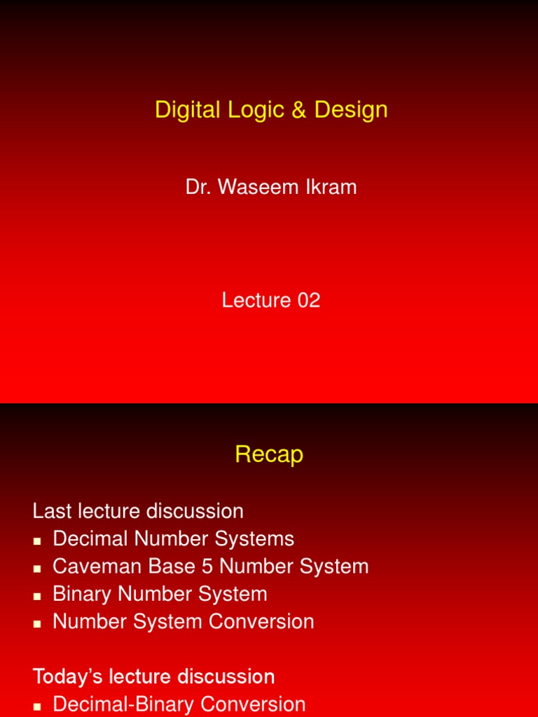 Digital Logic & Design: Dr. Waseem Ikram | PDF | Multiplication | Subtraction