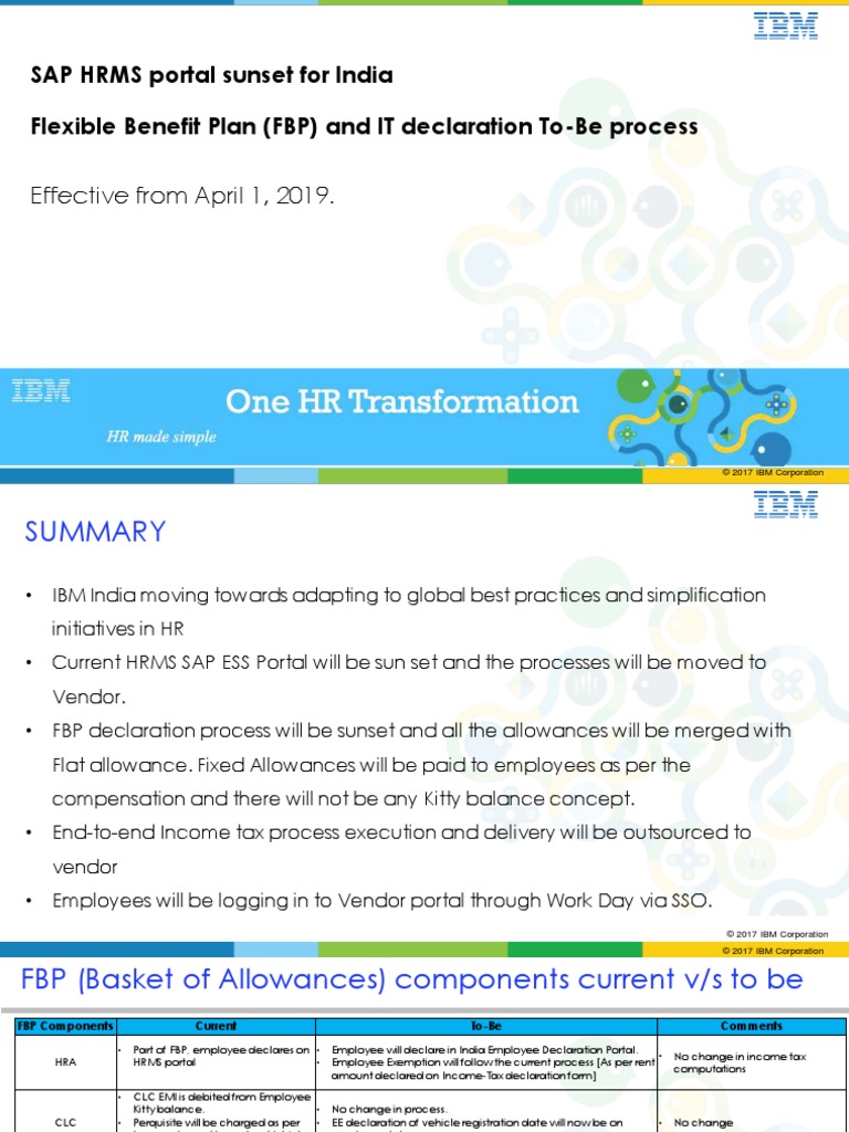 FBP To-Be Process - April 1 India Release | PDF | Employee Benefits ...