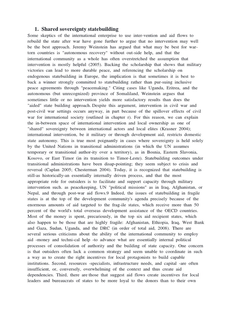 Post Conflict Statebuilding | PDF | Peacebuilding | Aids