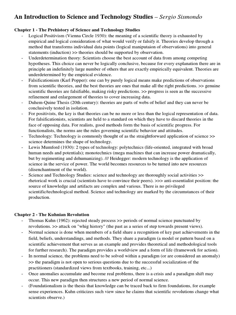 An Introduction To Science and Technology Studies | PDF ...
