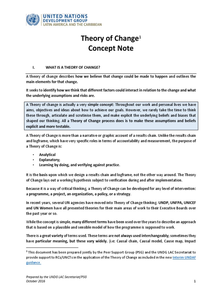 Theory of Change | PDF | Sustainability | Causality