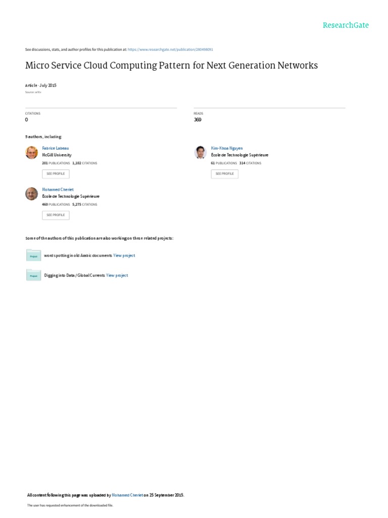 Micro Service Cloud Computing Pattern For Next Gen PDF | PDF | Ip ...