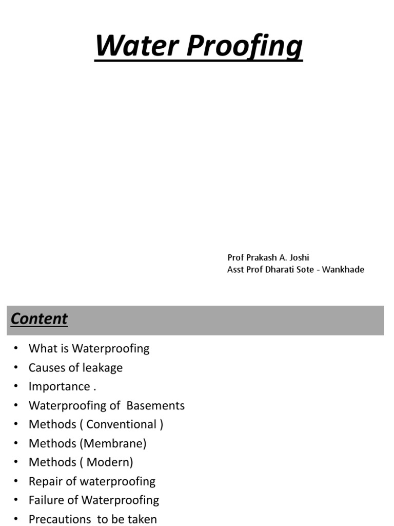 Basement Waterproofing - Lecture 1 | PDF | Asphalt | Relative Humidity
