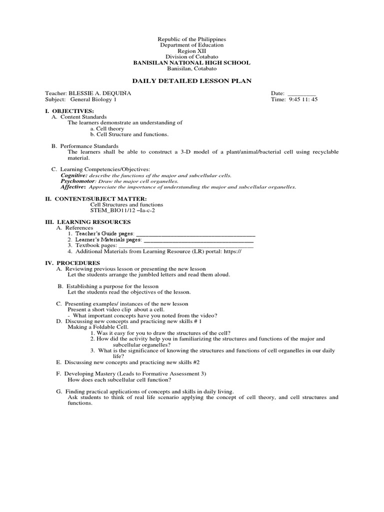 Structures and Functions of Major Subcellular Organelles DLP | PDF ...