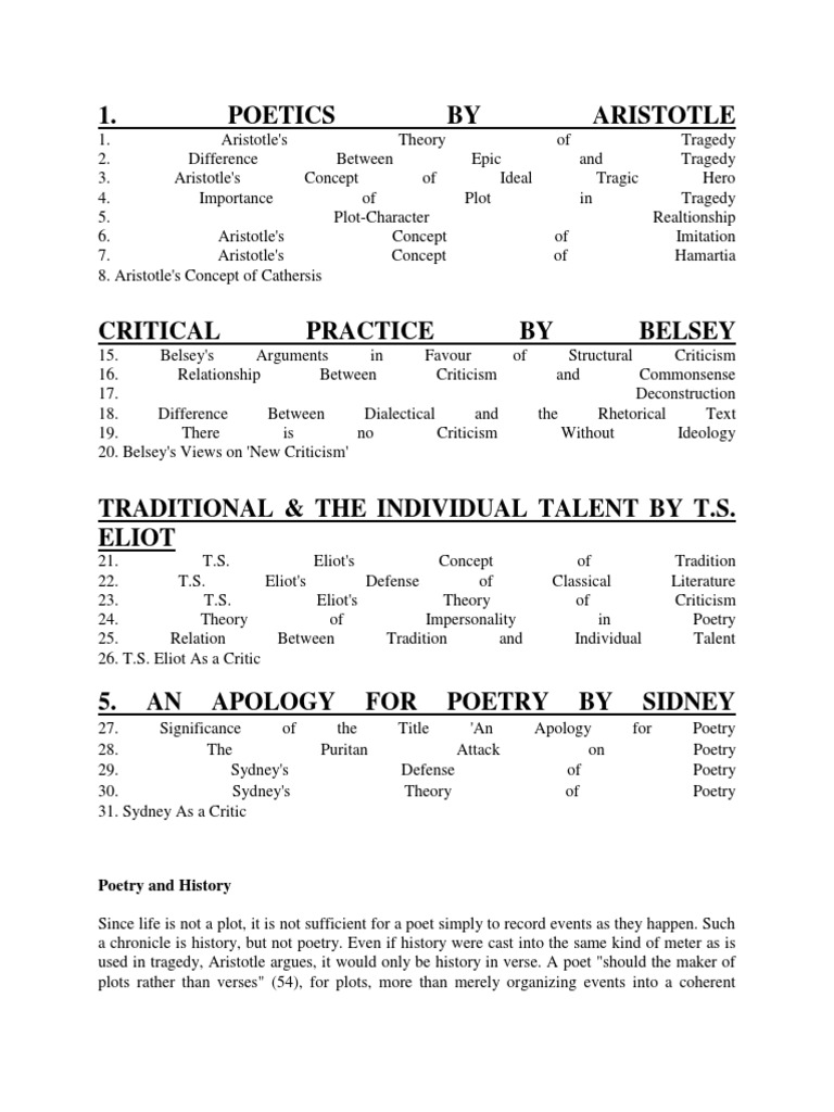Aristotle's Poetics: Tragedy & Plot | PDF | Tragedy | Plot (Narrative)