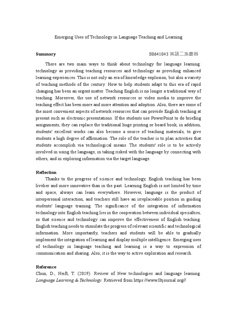 Technology in English Language Teaching | PDF | Language Education ...