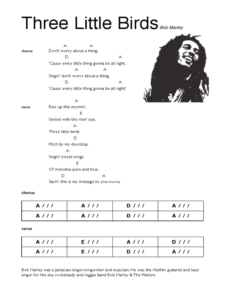 Guitar Chords For Three Little Birds