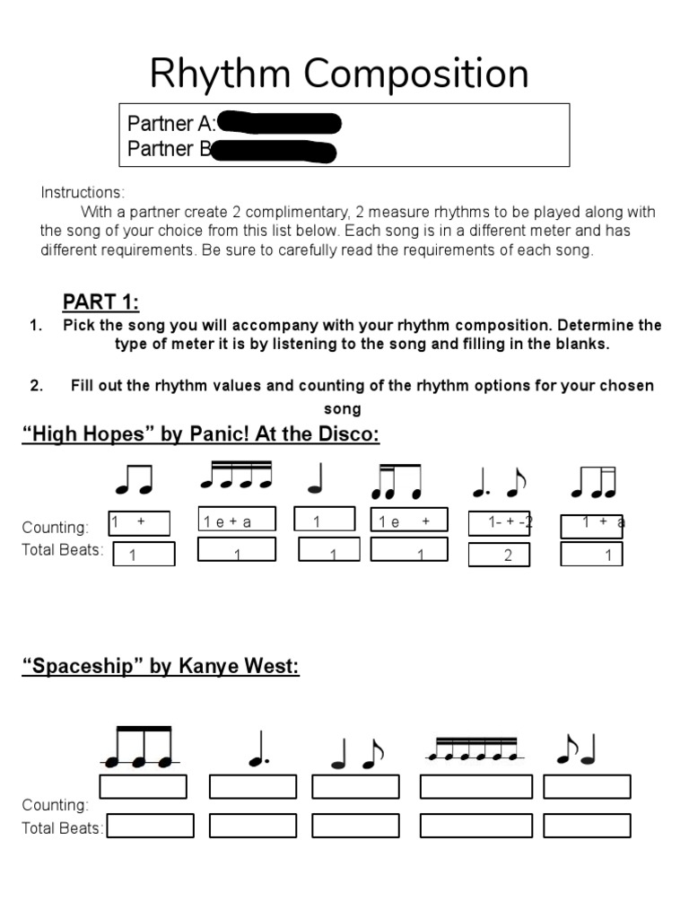 Student Example - Rhythm Project | PDF | Rhythm | Metre (Poetry)