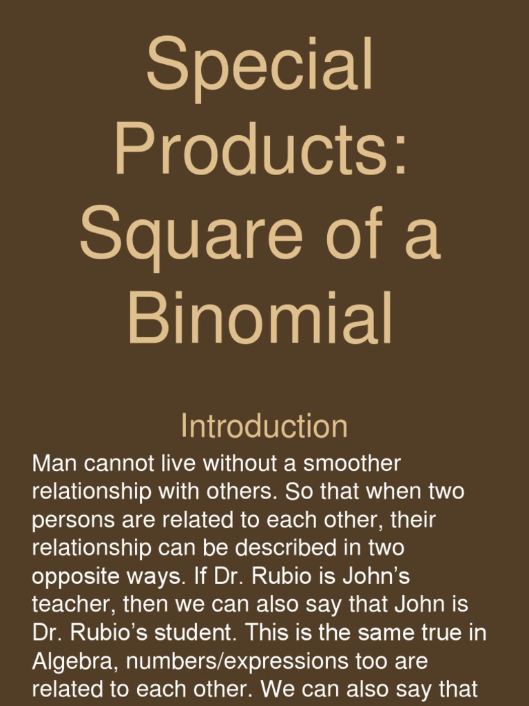 Square of Binomial | PDF | Exponentiation | Number Theory