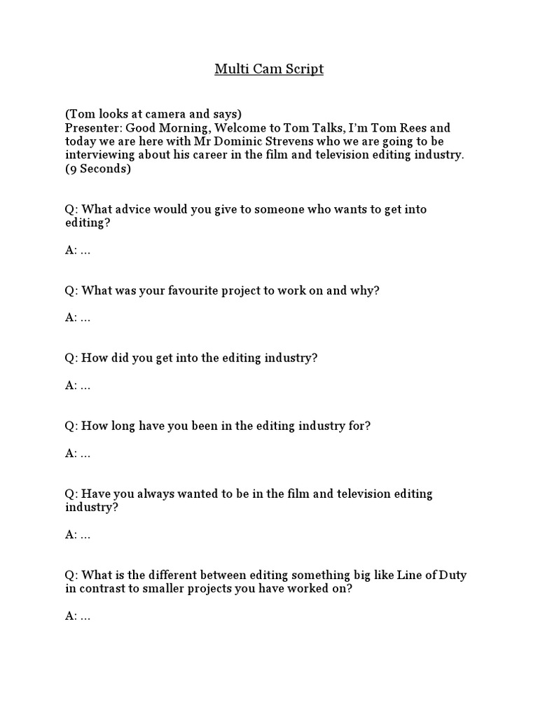 Multi Cam Script | PDF