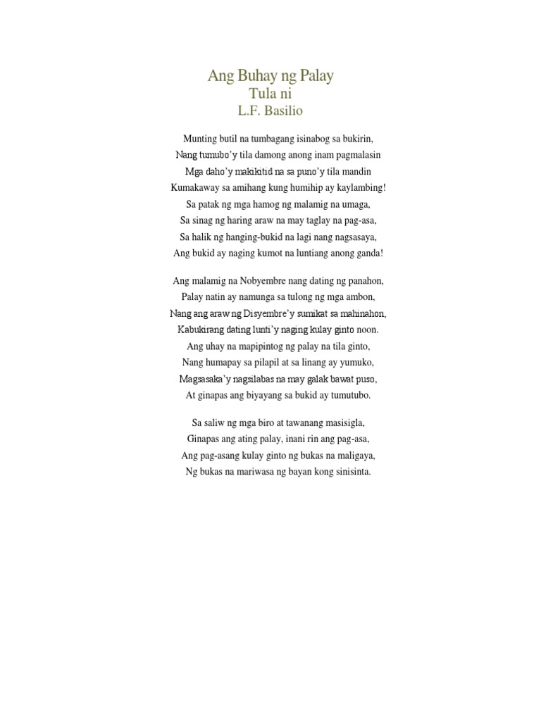 Ang Buhay NG Palay | PDF