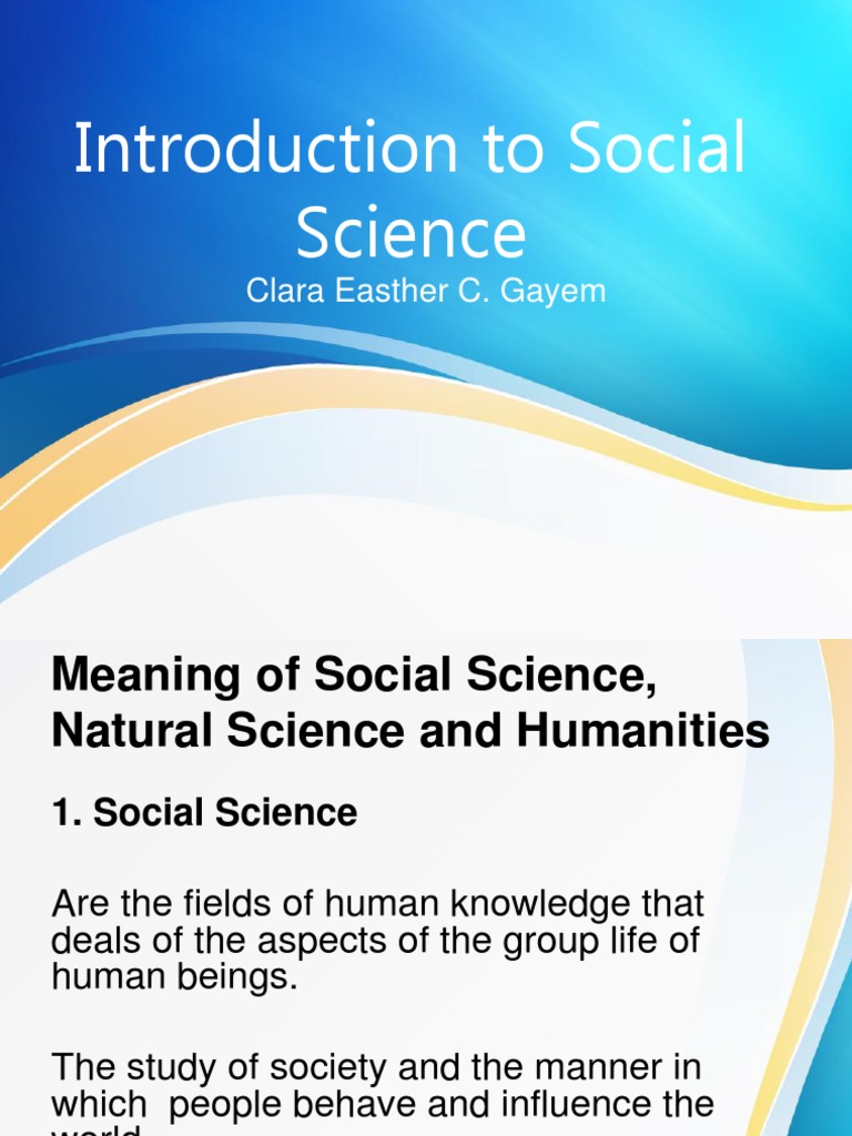 Introduction To Social Science | PDF | Social Science | Humanities