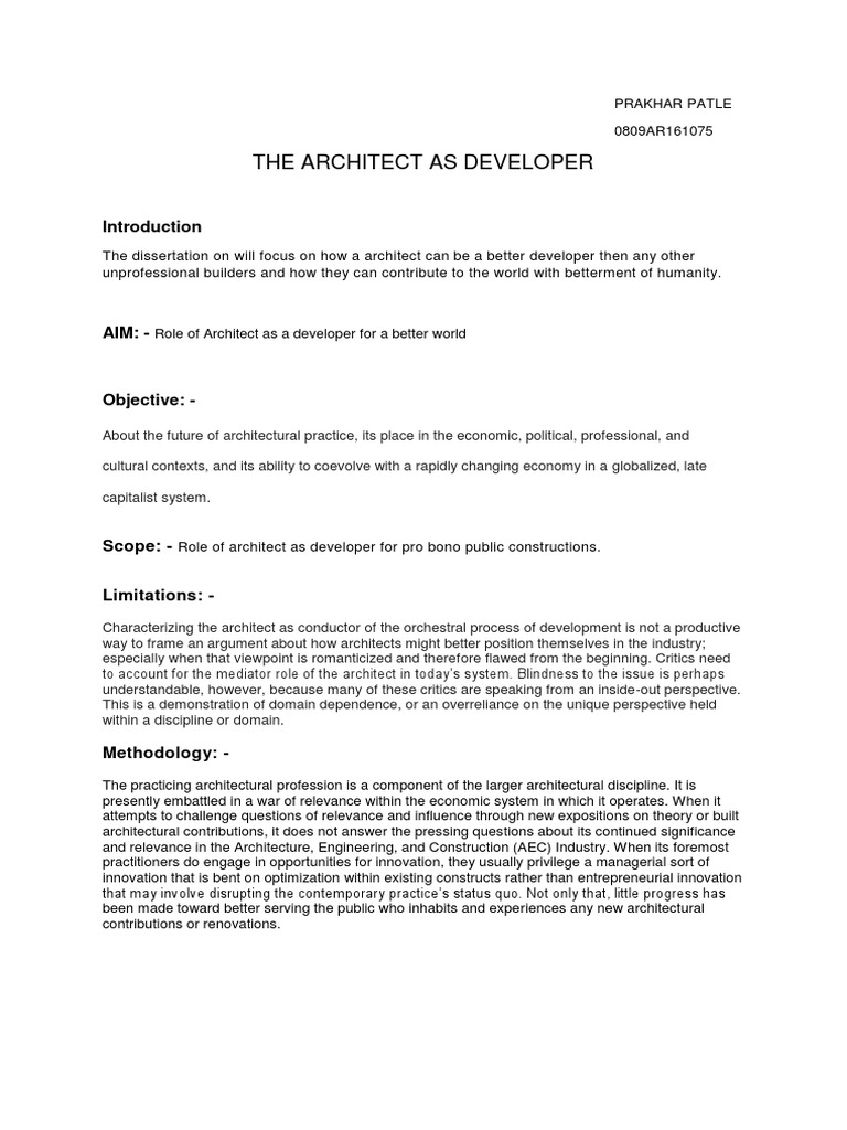 Architect As Developer | PDF