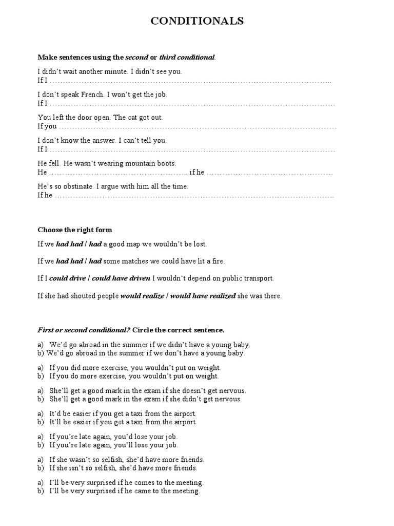 Conditionals Esercizi PDF | PDF