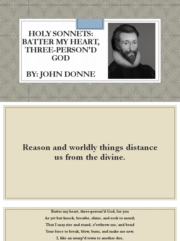 Analysis of Donne's "Batter My Heart" | PDF | Poetry | General Fiction