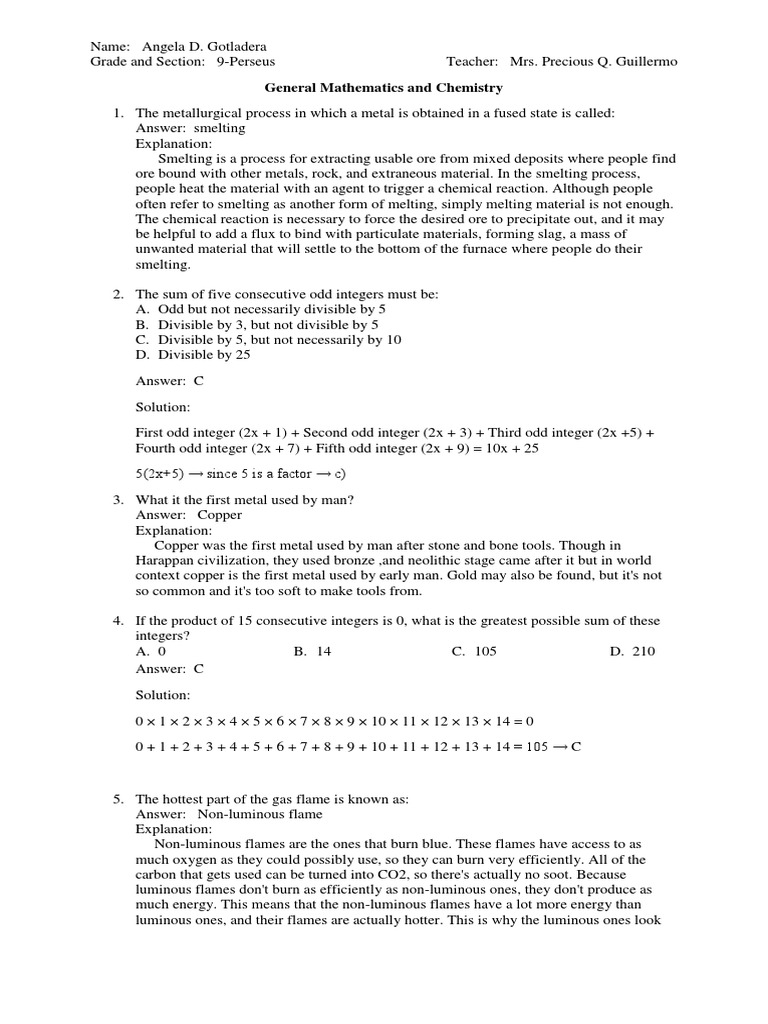 General Math & Chemistry Q&A Guide | PDF | Blot (Biology) | Gel ...