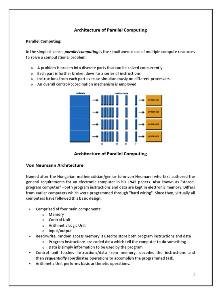 Architecture of Parallel Computing | PDF | Parallel Computing | Central ...
