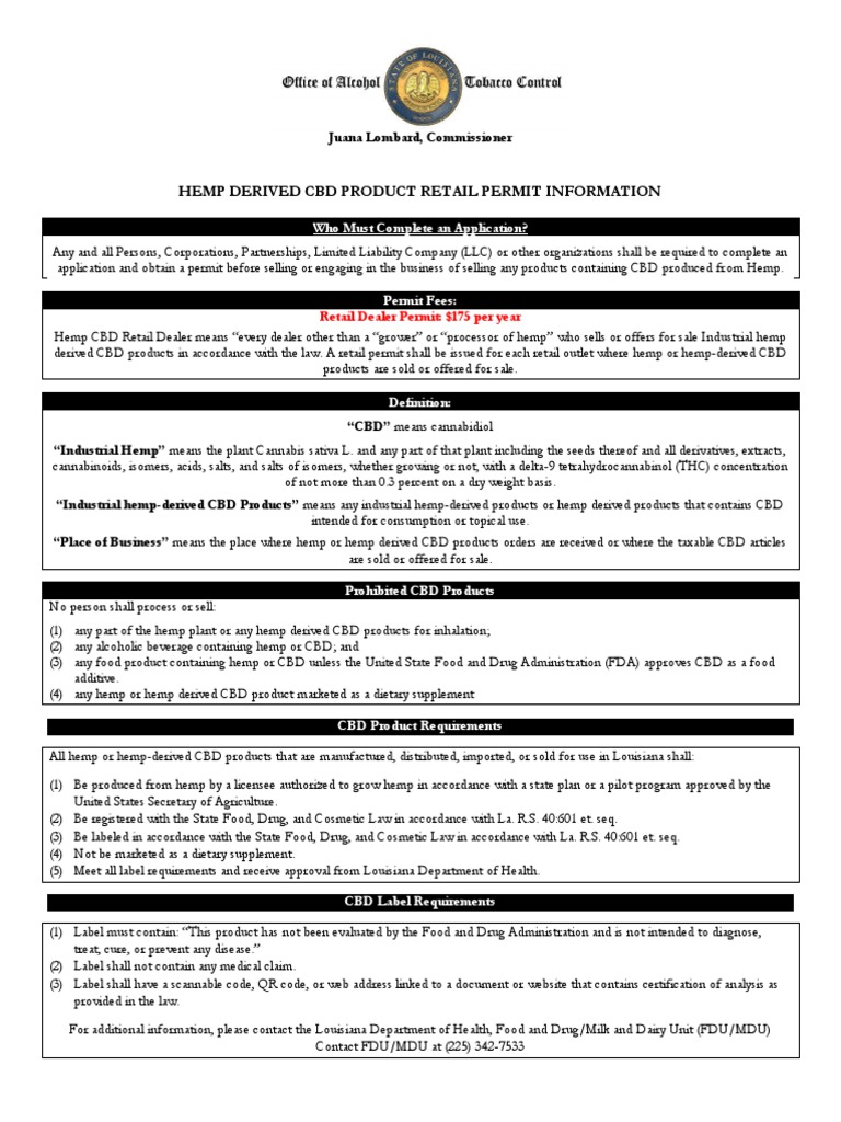 Hemp CBD Retail Permit Guidelines | PDF | Cannabis | Business