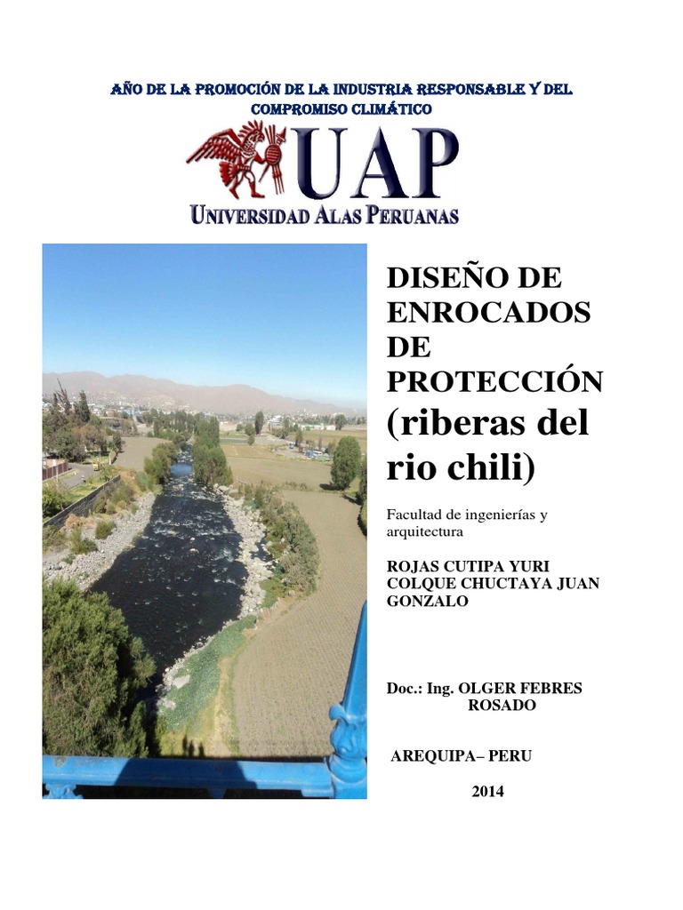 Diseño de enrocado para proteger la ribera del río Chili en Arequipa ...