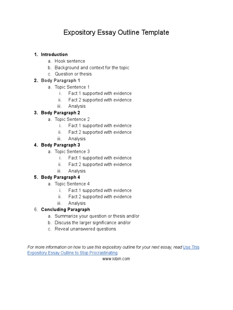 Expository Essay Outline | PDF