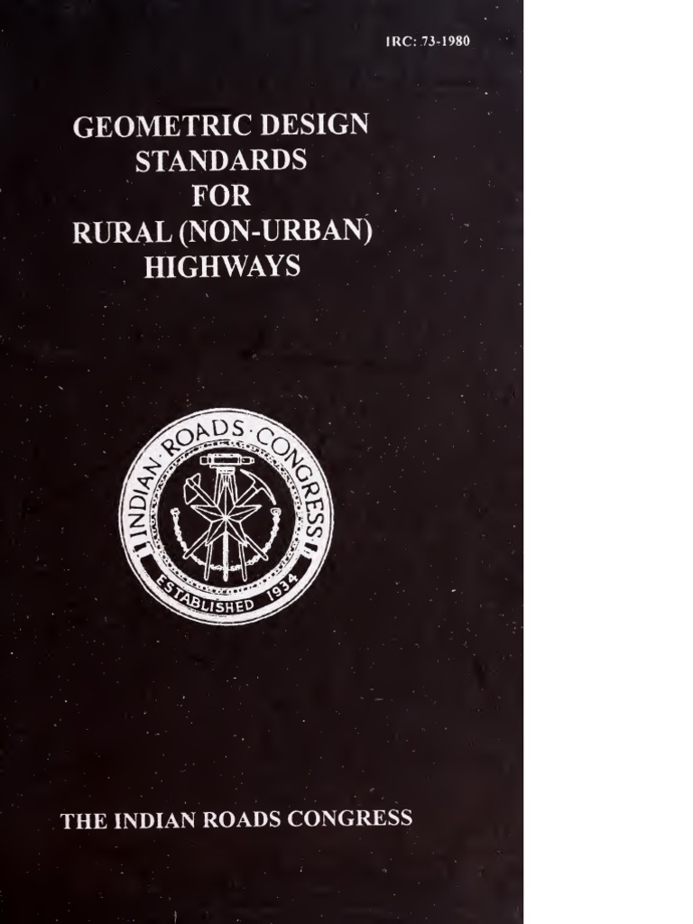 Geometric Design Standards for Rural Highways in India | PDF | Lane | Road
