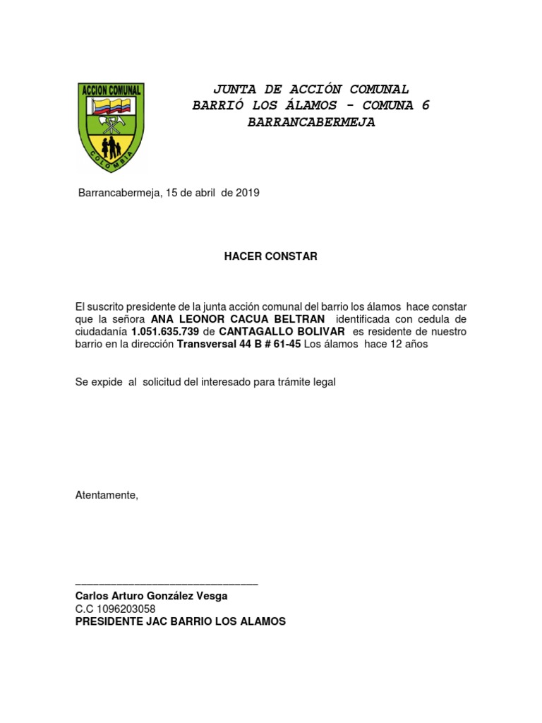 Junta de Accion Comunal | PDF