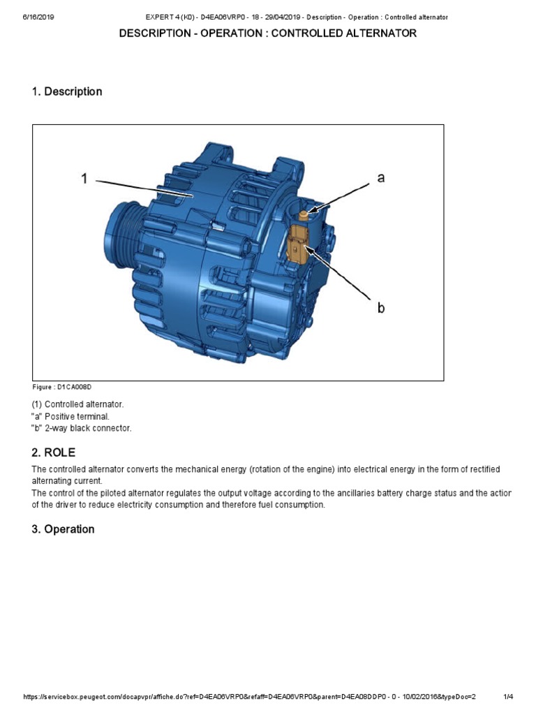 Peugeot Boxer Alternator Details | PDF | Force | Power Engineering