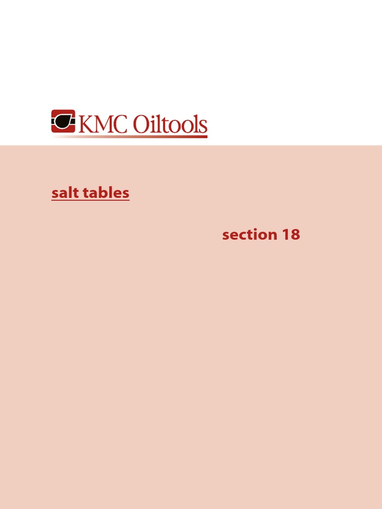 Salt Tables PDF | PDF | Sodium Chloride | Chloride
