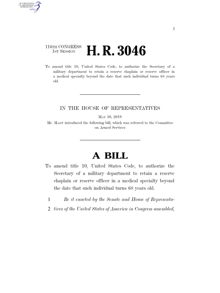 A Bill: in The House of Representatives | PDF | United States Code ...