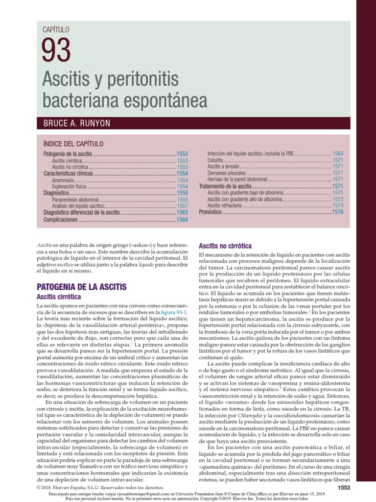 Ascitis | PDF | Cirrosis | Cáncer
