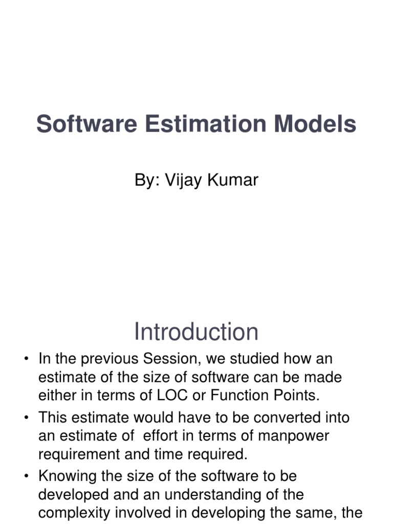 Software Estimation Models Explained Pdf Computer Program Programming 9140