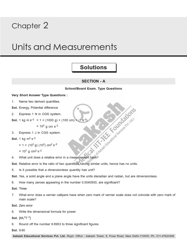 Units and Measurements | PDF | International System Of Units ...