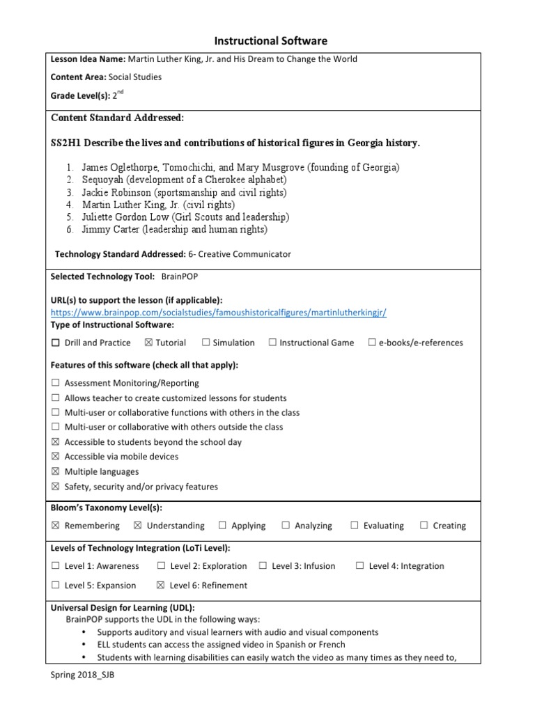 Martin Luther King JR Lesson Plan | PDF | Homework | Education Theory