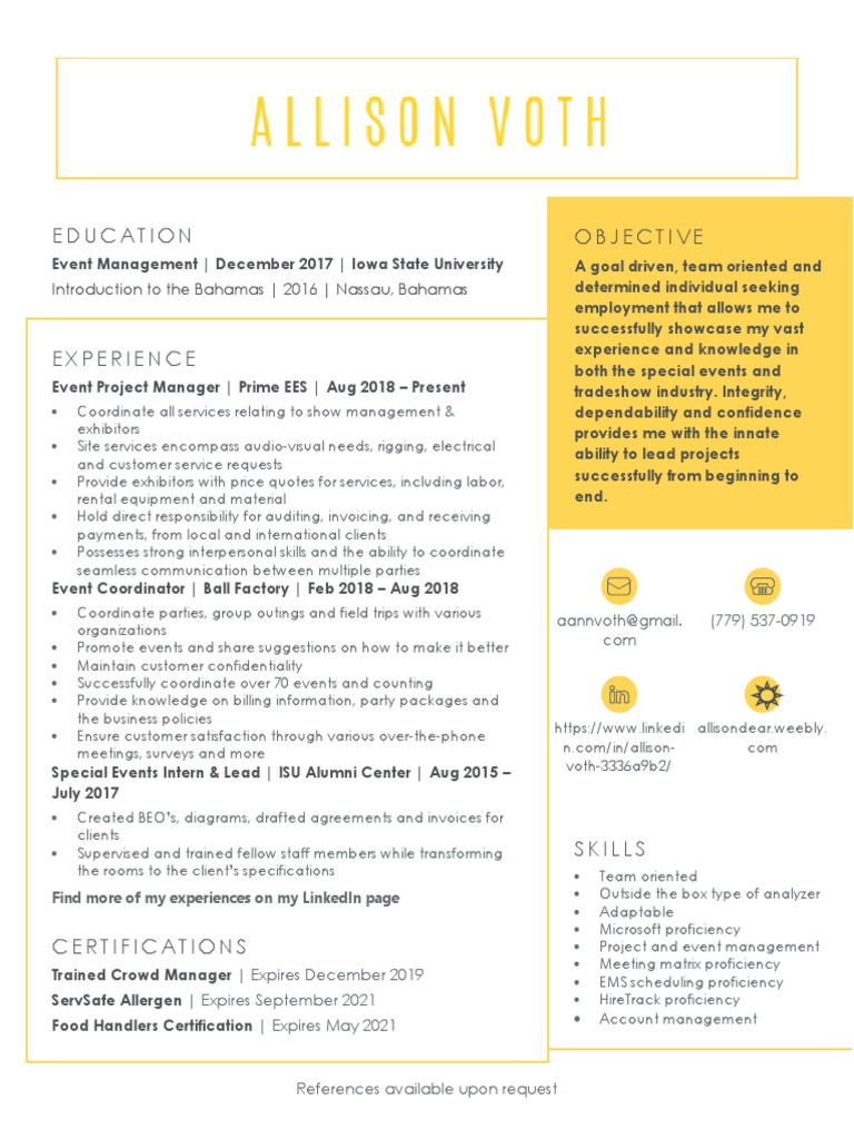 Allison Voth Resume | PDF | Business
